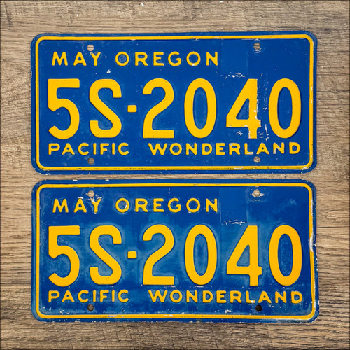 Original Oregon 1961-64 License Plates - 5S-2040 | NW License Plates