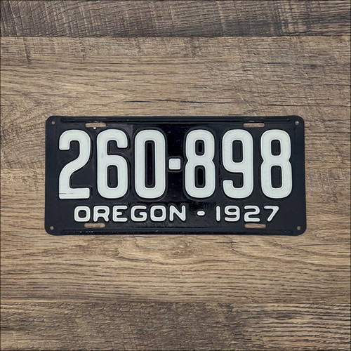 Restored Oregon 1927 License Plate - 260-898 | NW License Plates