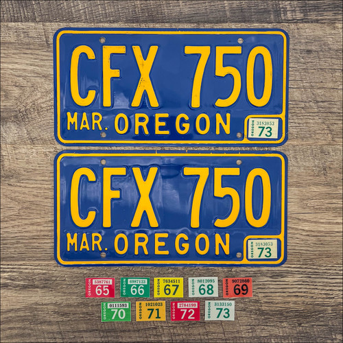 Original Oregon 1965-73 License Plates - CFX 750 | NW License Plates