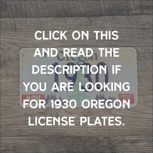 Oregon 1930 License Plate Information | NW License Plates
