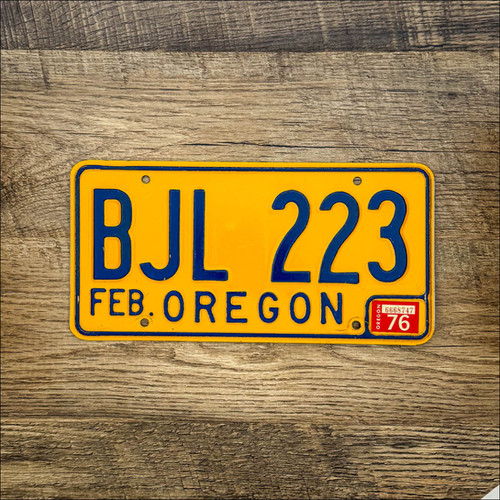 Original Oregon 1974-86 License Plate - BJL 223 | NW License Plates