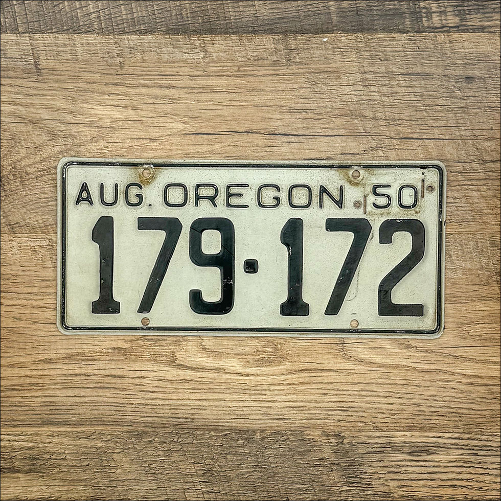 Original Oregon 1950-55 License Plate - 179-172 | NW License Plates