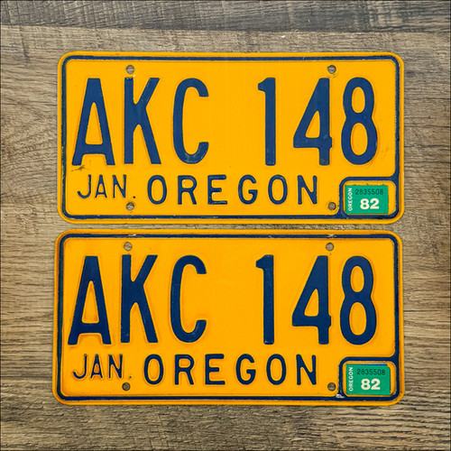Original Oregon 1974-86 License Plates - AKC 148 | NW License Plates