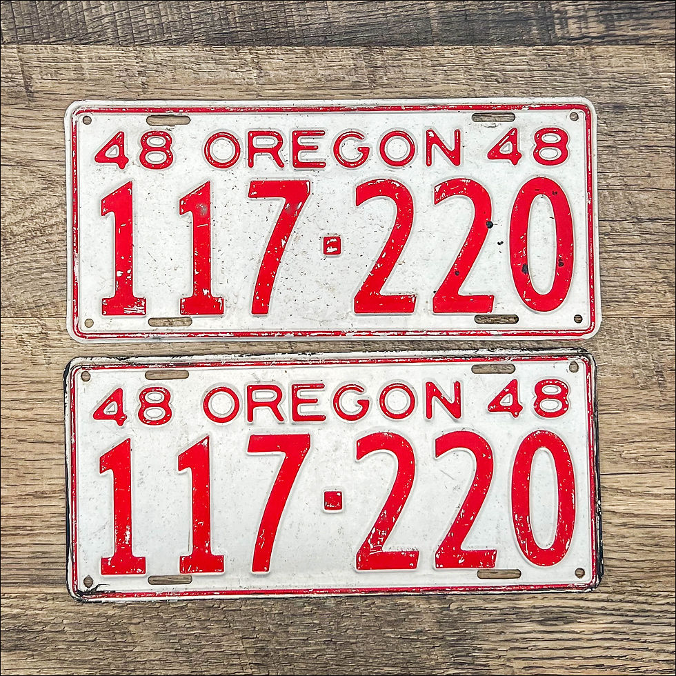 Original Oregon 1948 License Plates - 117-220 | NW License Plates