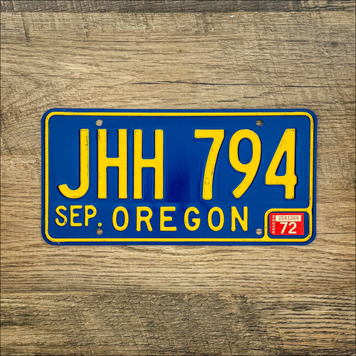 Original Oregon 1965-73 License Plate - JHH 794 | NW License Plates