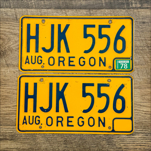 Original Oregon 1974-86 License Plates - HJK 556 | NW License Plates
