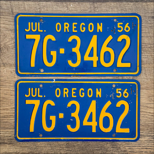 Original Oregon 1956-60 License Plates - 7G-3462 | NW License Plates