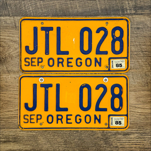 Original Oregon 1974-86 License Plates - JTL 028 | NW License Plates