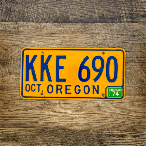 Original Oregon 1974-86 License Plate - KKE 690 | NW License Plates
