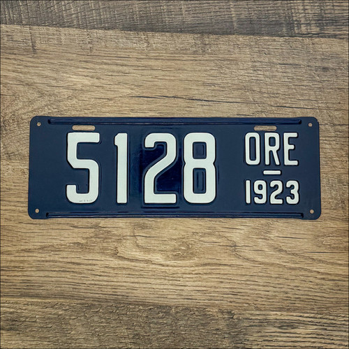 Restored Oregon 1923 License Plate - 5128 | NW License Plates