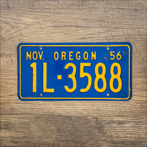 Original Oregon 1956-60 License Plate - 1L-3588 | NW License Plates