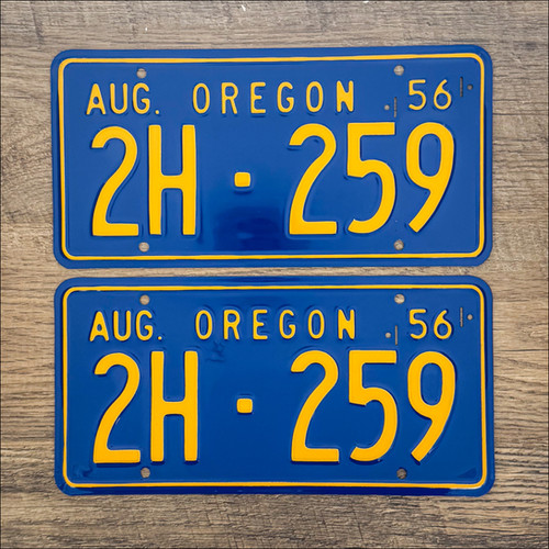 Restored Oregon 1956-60 License Plates - 2H-259 | NW License Plates
