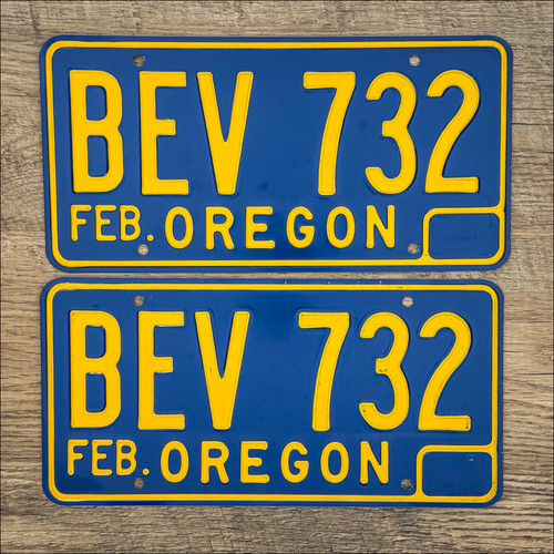 Original Oregon 1965-73 License Plates - BEV 732 | NW License Plates