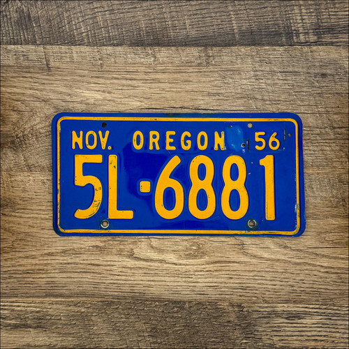 Original Oregon 1956-60 License Plate - 5L-6881 | NW License Plates