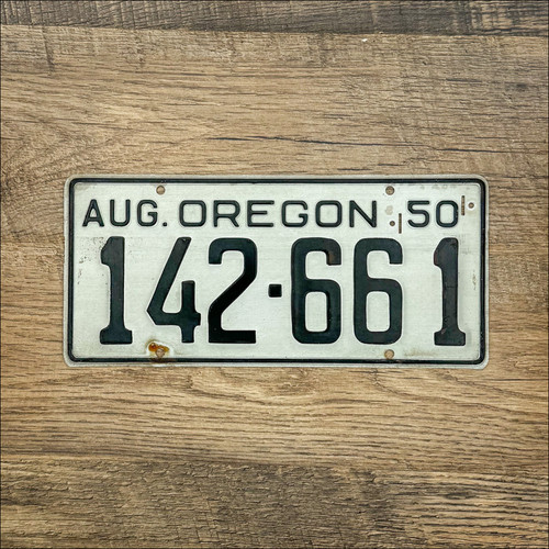 Original Oregon 1950-55 License Plate - 142-661 | NW License Plates