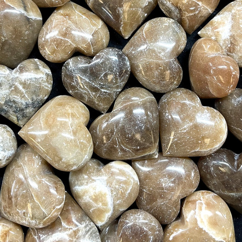 Chocolate Calcite Hearts | Vacaville Rock Shop