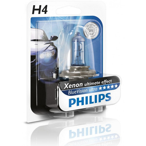 หลอดไฟ PHILIPS H4 BlueVision Ultra | clubmotothailand