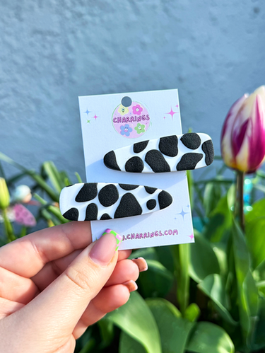 Cow Print Hair Clip | Charrings
