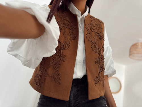 CHALECO OPORTO CAMEL ( sin forro ) | BuboAccesorios