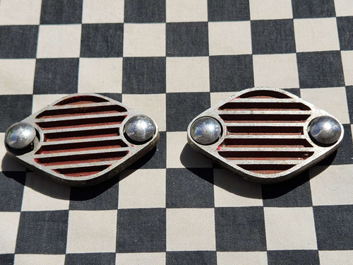 Vintage Hot Rod /Kustom Finned Alloy Lake Pipe Covers Pair ...