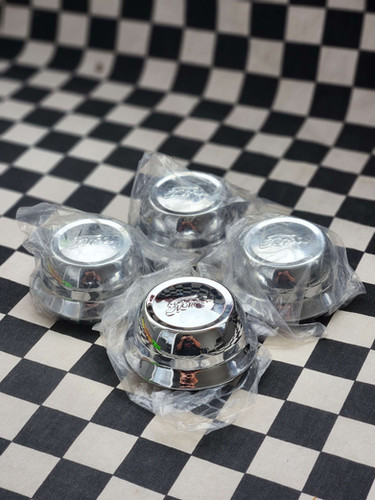 Chrome Metal Early Ford Push in Wheel Centre Caps Set of 4 ...