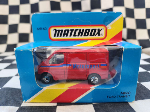 Matchbox Blue Box #60 Ford Transit Motorsport Red | kustomkollector