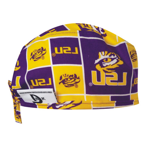 Yellow Square LSU Skull Cap | DBK Welding Caps