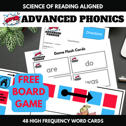 Super Advanced Phonics Free Board Game for High Frequency Words and ...