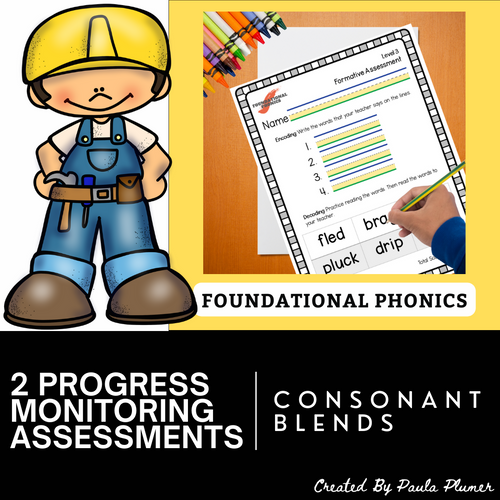 Foundational Phonics Consonant Blend Words Progress Monitoring ...