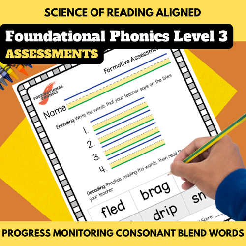 Foundational Phonics Consonant Blend Words Progress Monitoring ...