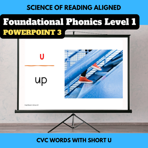 Short u and CVC Words Phonics Slides | PowerPoint 3 | Waltzing Blossom Lit