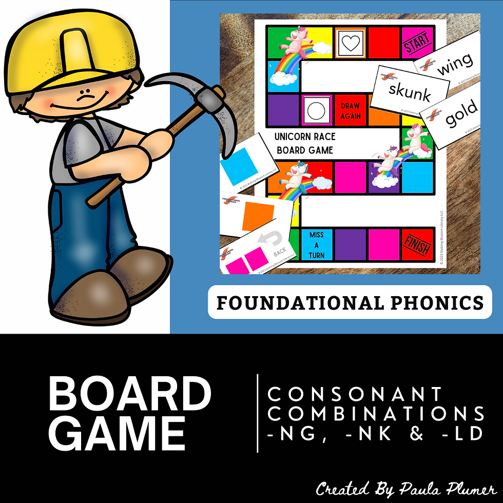 Fun and Printable Phonics Board Game for -ng, -nk, -old and -ild Words ...