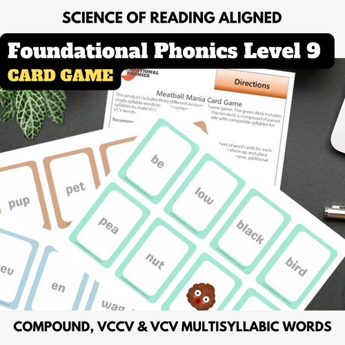 Fun and Printable Multisyllabic Words Phonics Card Game – Meatball ...