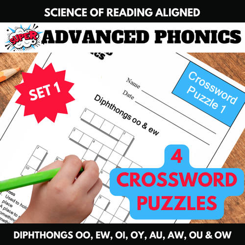 Super Advanced Phonics Diphthong Crossword Puzzles | 2nd Grade | No ...