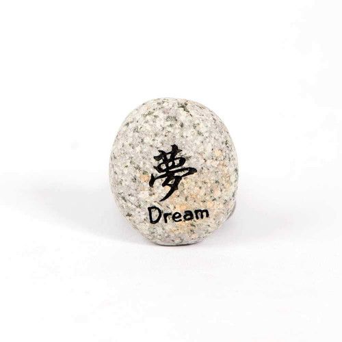 Garden Age Supply Dream Kanji Symbol Engraved Stone Pebble River Rock ...