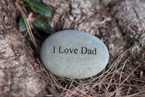 Garden Age Supply Awesomestones I Love Dad Natural Engraved Stone Love ...