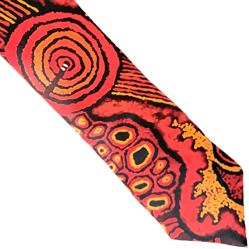 ABORIGINAL TIE - GIFT BOXED - YILPI MARKS, ORANGE, AUSTRALIA ...