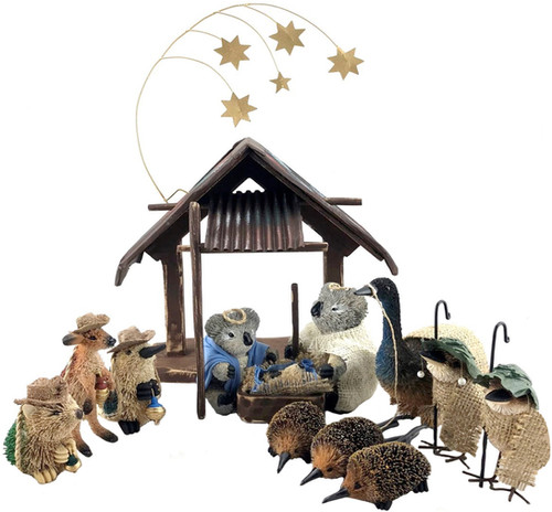 AUSTRALIA NATIVITY SCENE - 15-PIECE SET - CHRISTMAS - ANIMALS & BIRDS ...