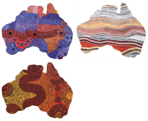 FRIDGE MAGNET - 92x72mm - ABORIGINAL ART - MAP OF AUSTRALIA ...