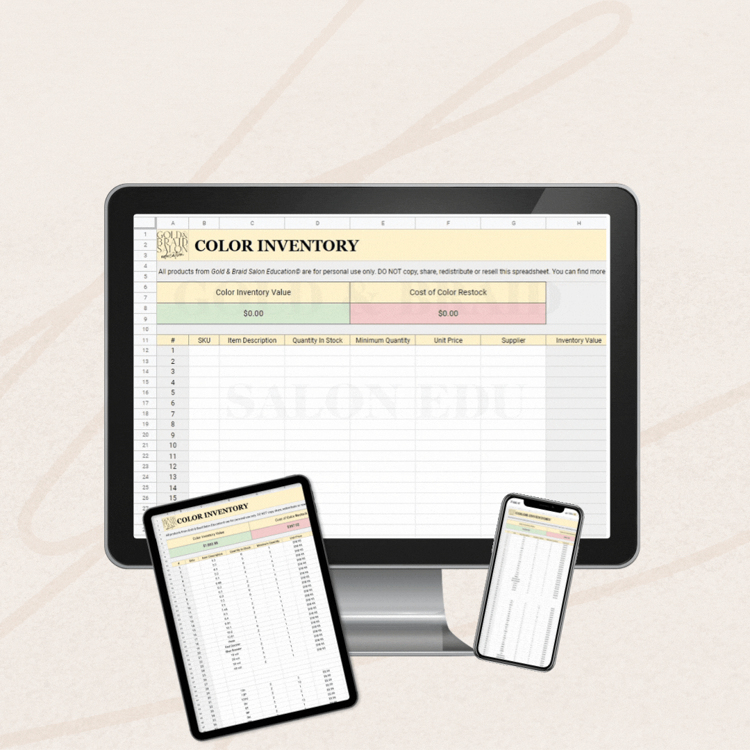 Salon Inventory Tracker | Gold & Braid Salon