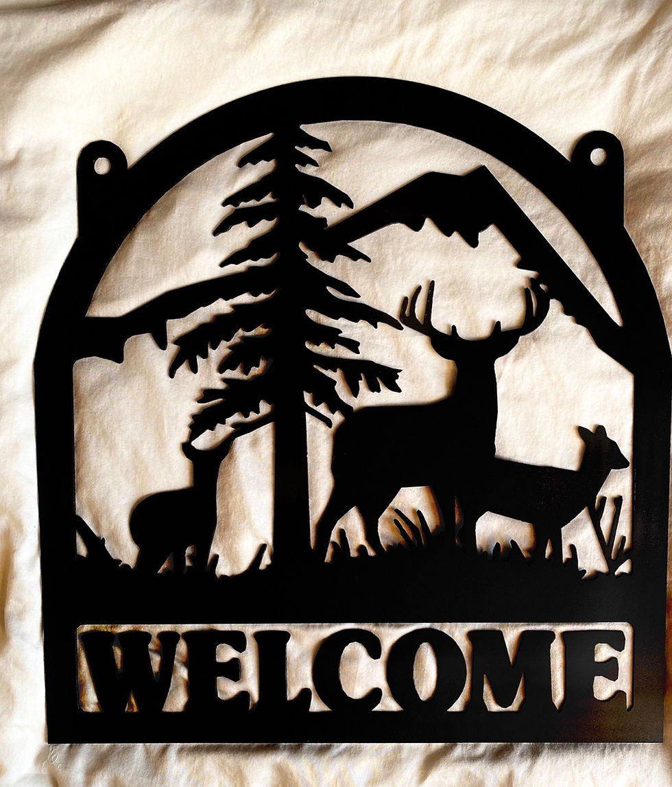 2 Doe and 1 Buck Welcome Sign | The Iron Beaver