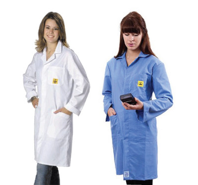 ESD Coat White, Blue (XL)(SPC-000581) | ESD STORE