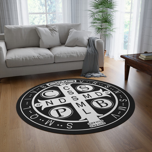 St. Benedict's Shield of Faith Rug | CatholicMall.net
