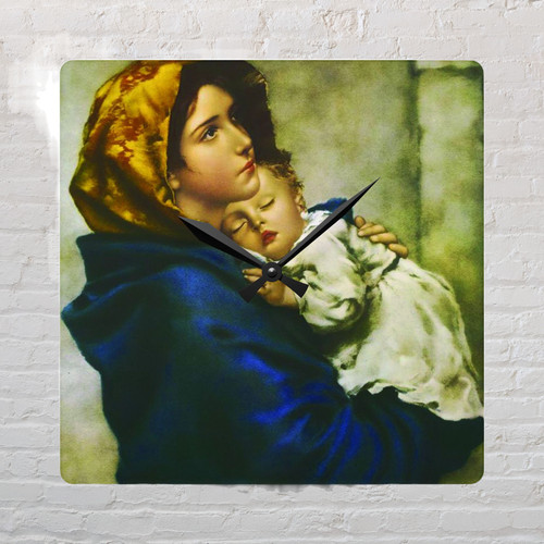 Mary and Jesus Acrylic Wall Clock – Timeless Grace | CatholicMall.net