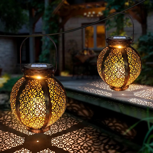 Retro Hollow Solar Lanterns for Garden | CatholicMall.net
