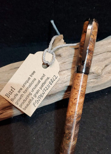 Lathe Turned Fountain Pen turned from Burle | KKTurnings