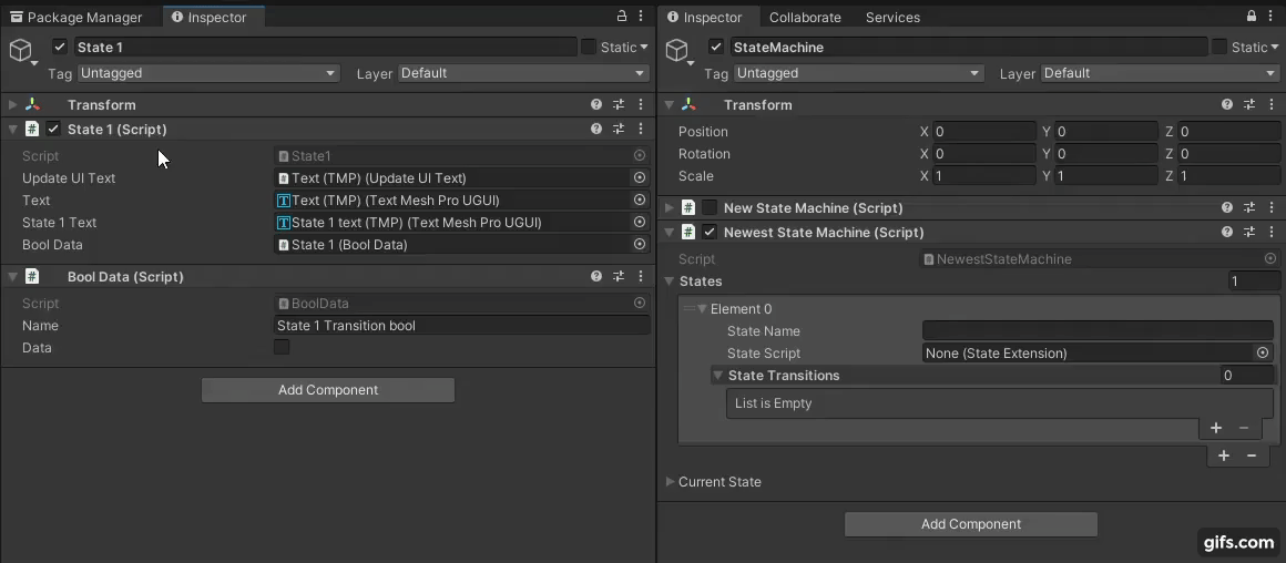 Drop and Drag State Machine