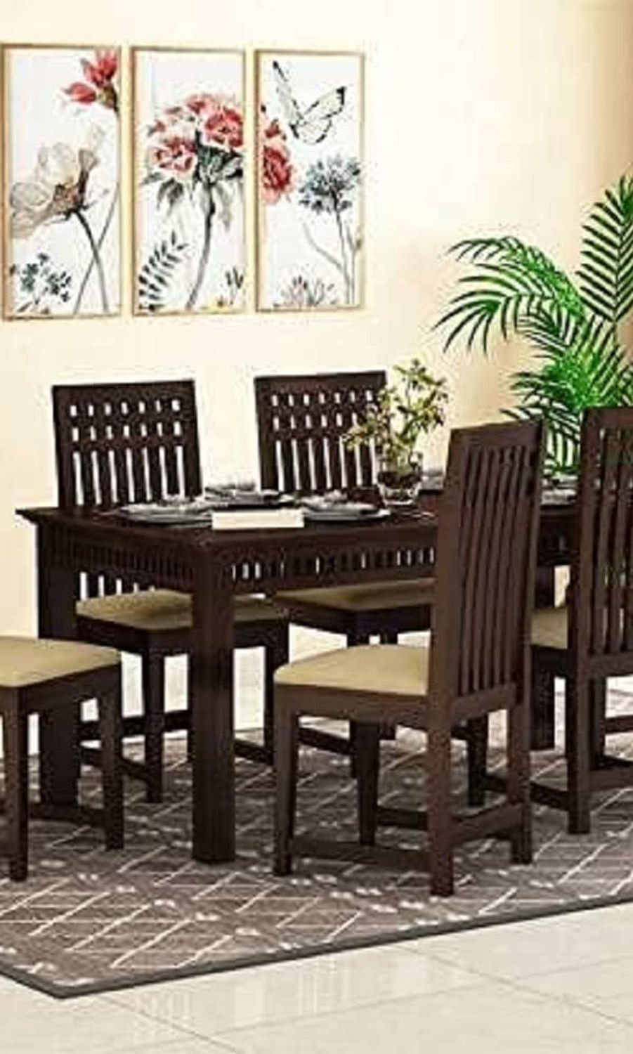 Porash Furniture Sheesham Wood Dining Table 6 Seater / 6 Seater Dining ...