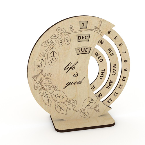 Calendar Laser Cut File, Perpetual Calendar Vector, | Onart