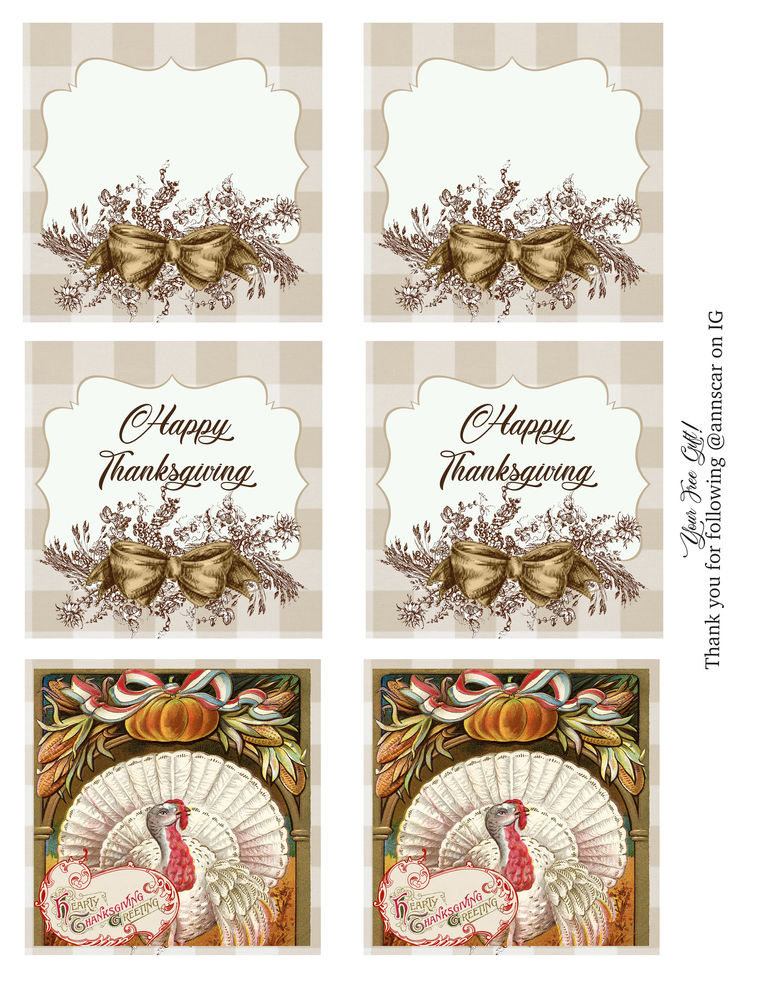Free Thanksgiving Tags!